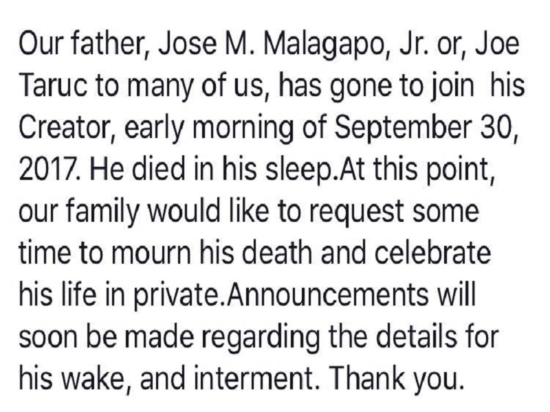 Beteranong brodkaster na si Joe Taruc namatay na | DZIQ Radyo Inquirer ...