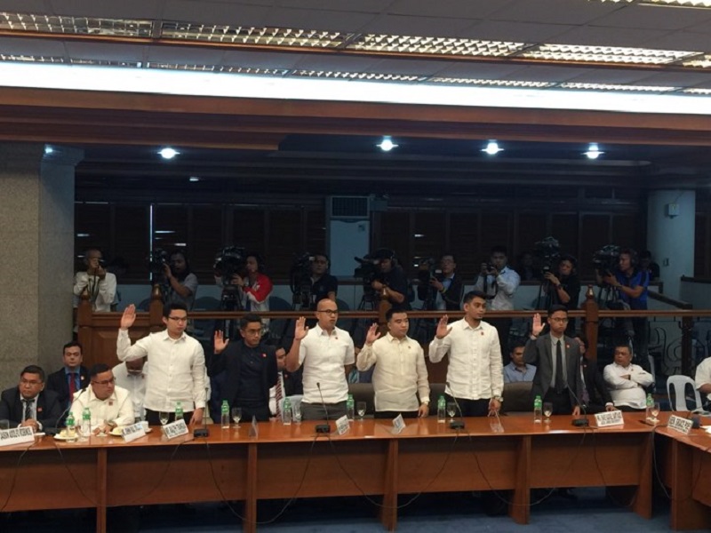 Aegis Juris members Arvin Balag, OJ Onofre, Axel Hipe at Mark Ventura ...