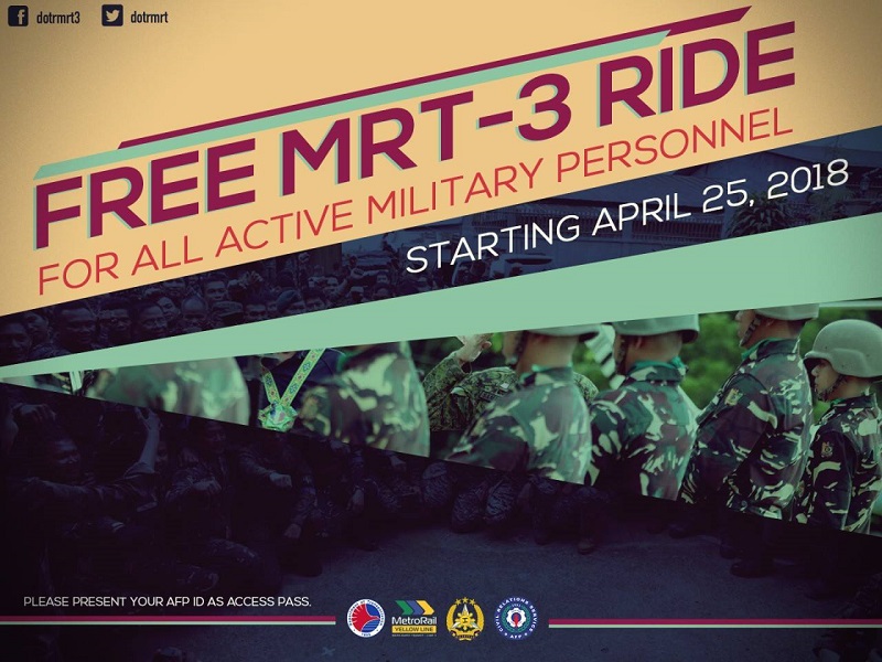 Mga aktibong tauhan ng AFP libre na ang sakay sa MRT-3 mula ngayong araw | DZIQ Radyo Inquirer 990AM