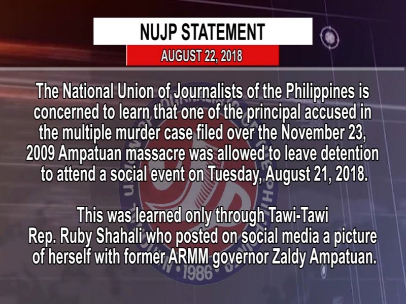 NUJP, kinondena ang furlough ni Zaldy Ampatuan; Proseksuyon ...