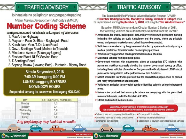Valenzuela City magkakaroon ng Number Coding scheme mula Sept. 3 | DZIQ ...