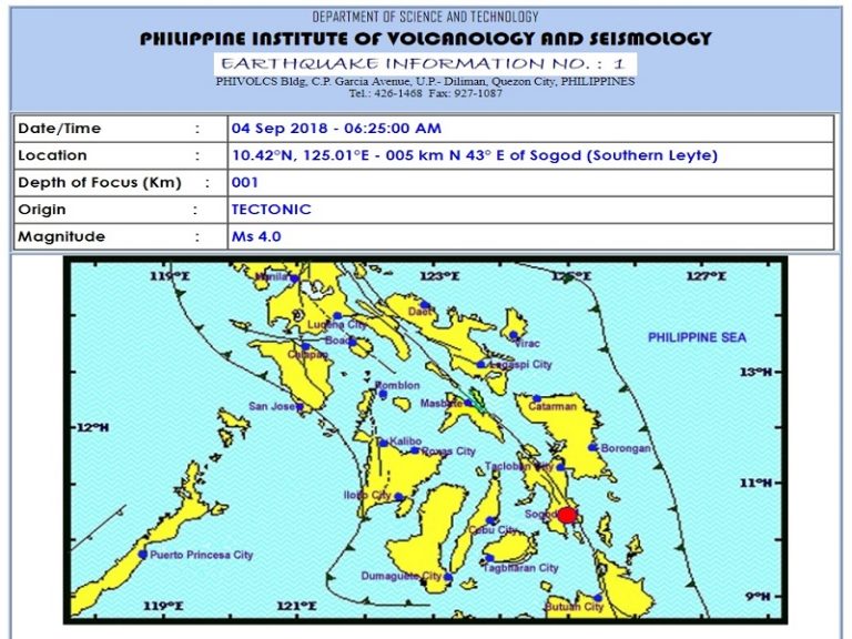 Sogod, Southern Leyte niyanig ng lindol | DZIQ Radyo Inquirer 990AM Sogod, Southern Leyte niyanig ng lindol | DZIQ Radyo Inquirer 990AM