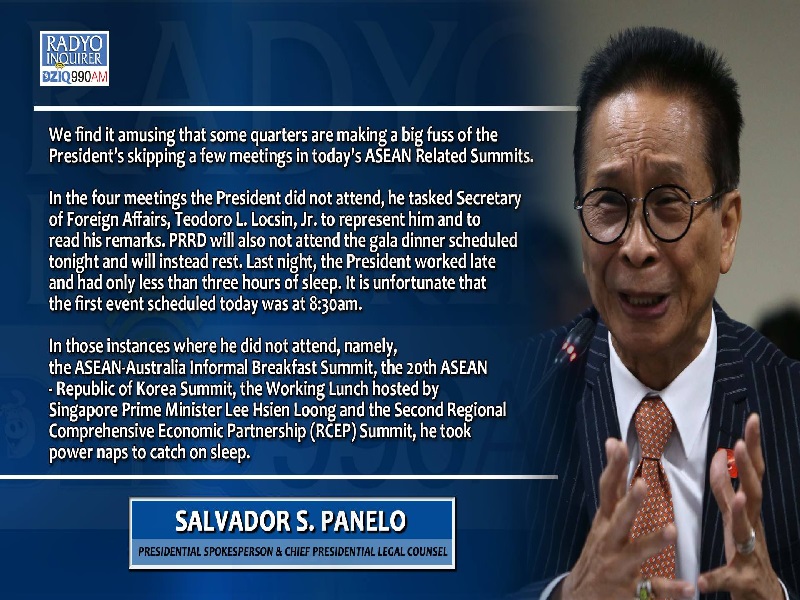 LOOK: Duterte, umidlip kung kaya hindi nakadalo sa 5 event sa ASEAN ...