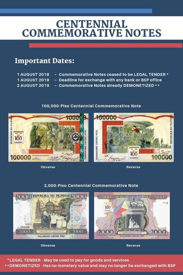 100 years of Philippine Independence banknotes hanggang Agosto na lang ...