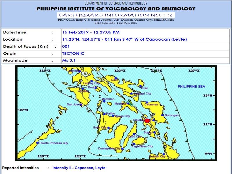 Capoocan, Leyte niyanig ng manitude 3.1 na lindol | DZIQ Radyo Inquirer ...
