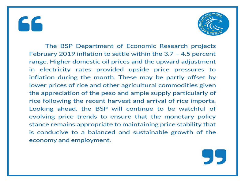BSP: Inflation rate sa Pebrero nasa 3.7 - 4.5 percent | DZIQ Radyo ...