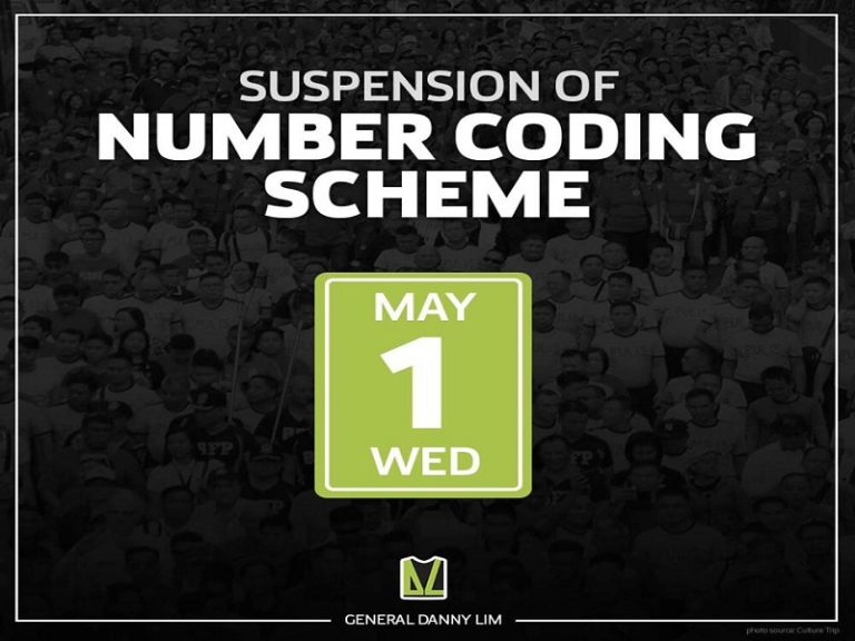 Number coding suspendido sa Miyerkules May 1 | DZIQ Radyo Inquirer 990AM Number coding suspendido sa Miyerkules May 1 | DZIQ Radyo Inquirer 990AM