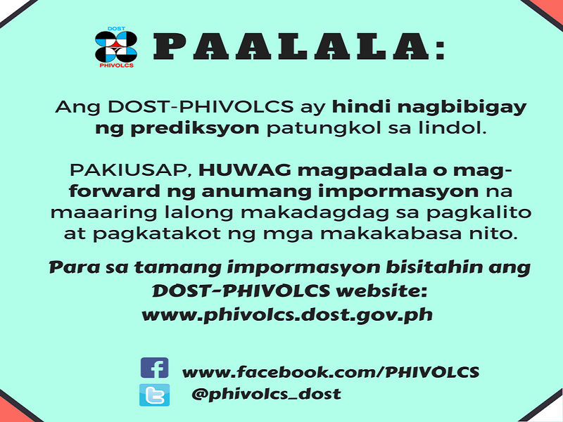 Phivolcs nagpaalala laban sa pagkalat ng maling impormasyon kasunod ng ...