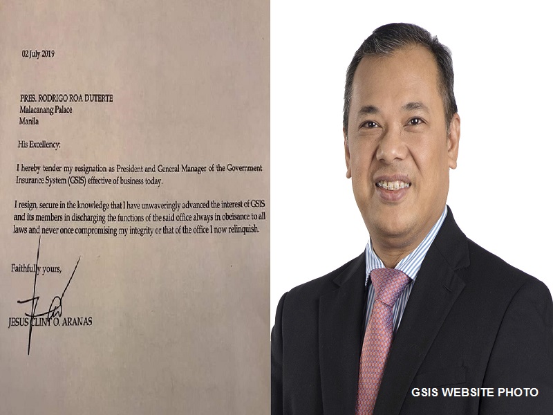 Pagbibitiw ni GSIS president Aranas hindi pa tinatanggap ni Pangulong ...