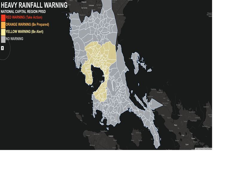 Heavy rainfall warning itinaas sa Metro Manila at kalapit na mga ...