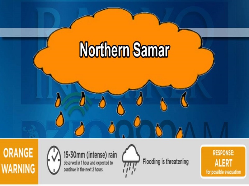 Orange warning level itinaas ng PAGASA sa Northern Samar | DZIQ Radyo ... Orange warning level itinaas ng PAGASA sa Northern Samar | DZIQ Radyo ...