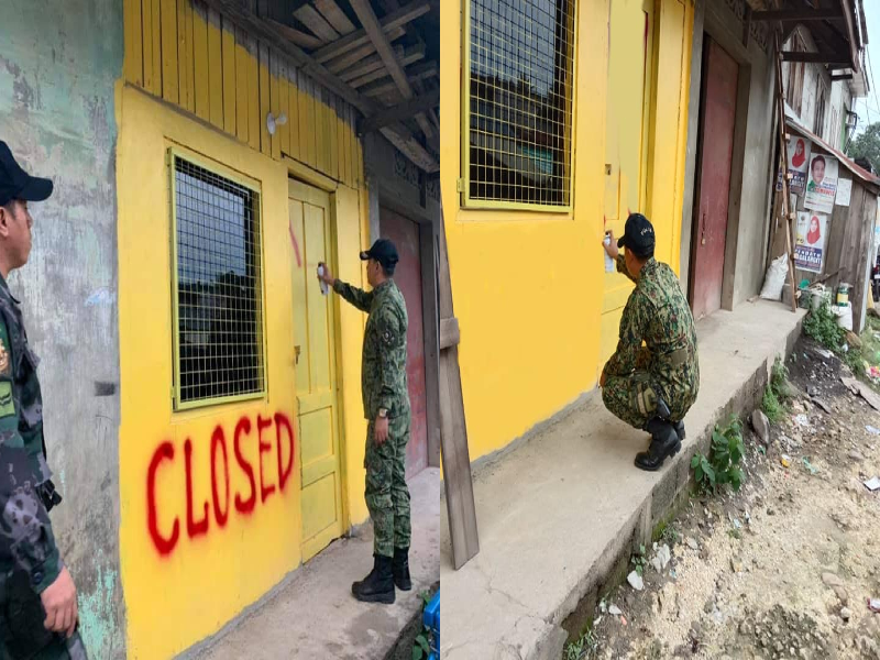 LOOK: Pulisya, binura na ang ‘closed’ signs na ipininta sa Lotto ...