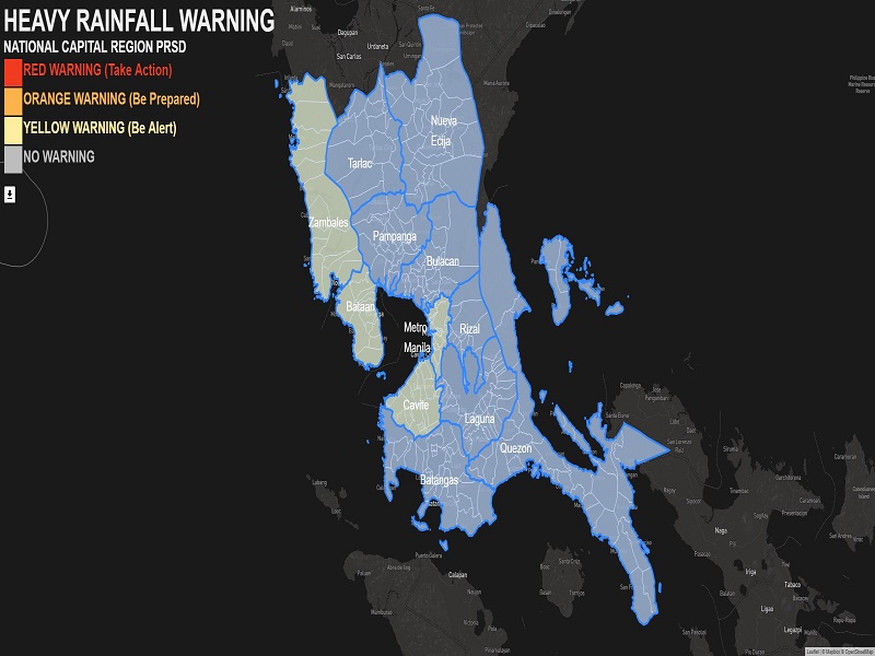 Metro Manila at kalapit na mga lugar nasa yellow rainfall warning pa ...