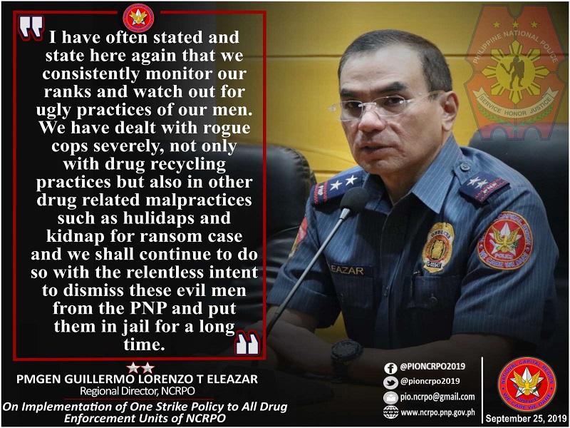 Eleazar: 5 sa 22 ‘ninja cops’ nakatalaga sa Metro Manila | DZIQ Radyo ...