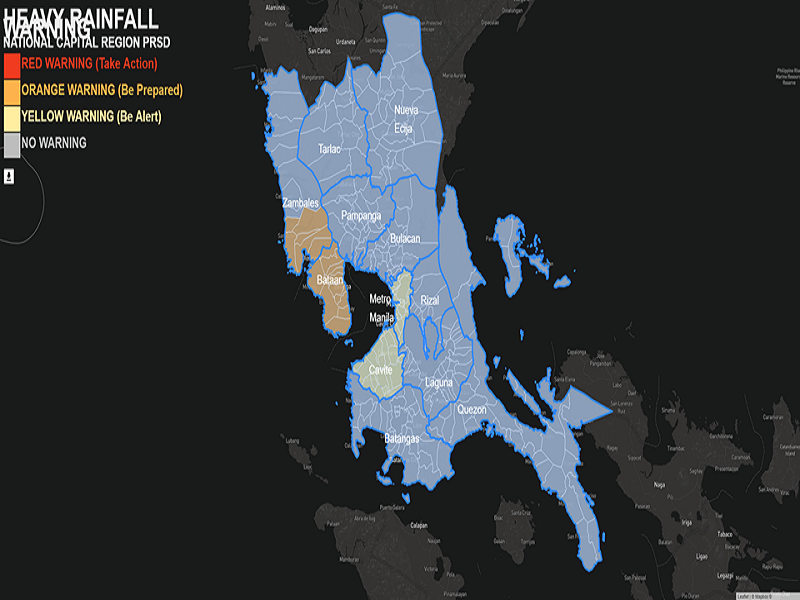 Orange rainfall warning nakataas sa Bataan, ilang bayan sa Zambales ...