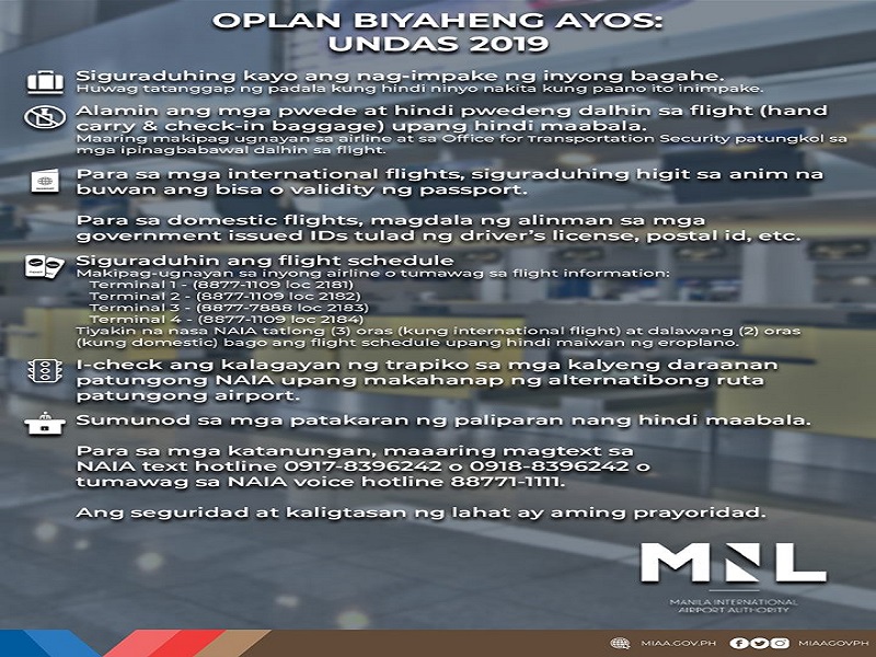 LOOK: MIAA may paalala sa mga bibiyaheng pasahero ngayong Undas | DZIQ ...