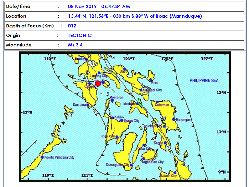 Boac, Marinduque niyanig ng M3.4 na lindol | DZIQ Radyo Inquirer 990AM Boac, Marinduque niyanig ng M3.4 na lindol | DZIQ Radyo Inquirer 990AM