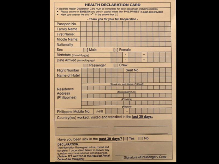 Health declaration cards ipamamahagi sa mga pasahero sa NAIA na galing ...