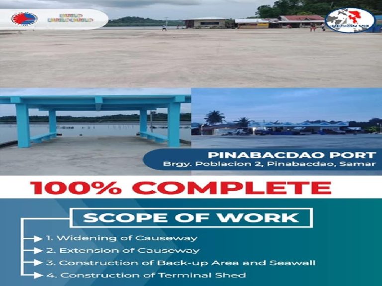 Konstruksyon ng Pinabacdao Port, 100 porsyento nang tapos | DZIQ Radyo ...