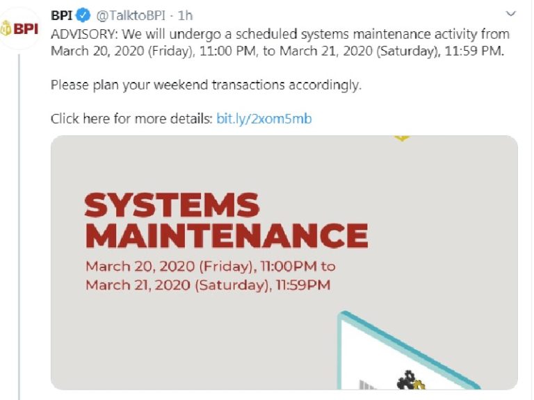 BPI, magkakaroon ng systems maintenance sa March 20 | DZIQ Radyo ...