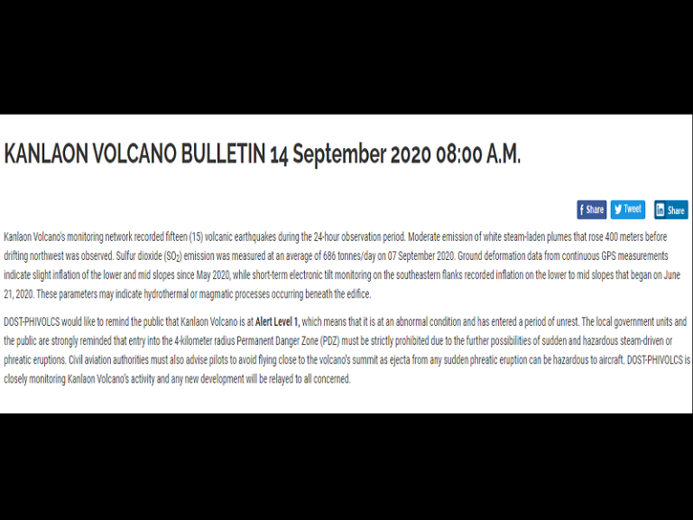 15 volcanic earthquake naitala sa Mt. Kanlaon sa magdamag | DZIQ Radyo Inquirer 990AM