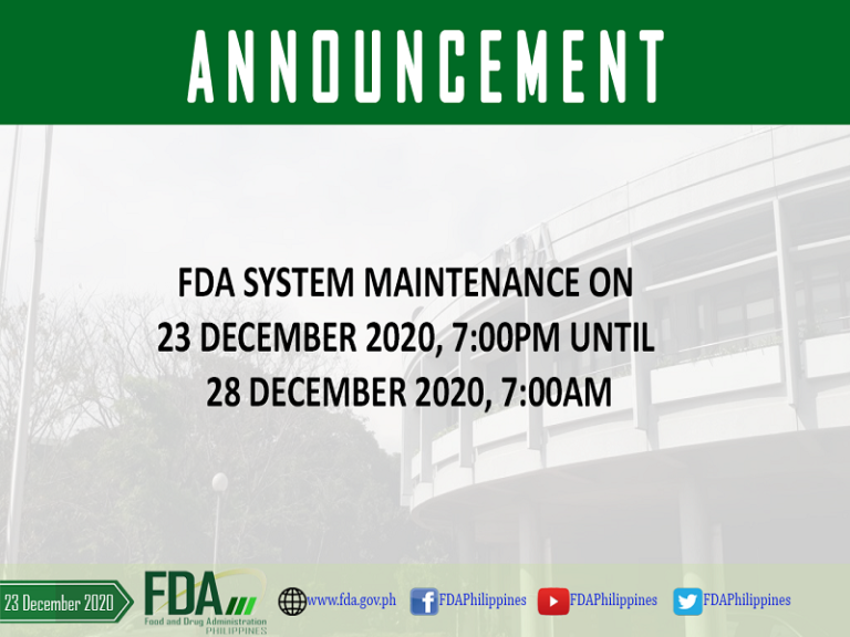 ePortal at eServices ng FDA may maintenance hanggang Dec. 28 | DZIQ ...