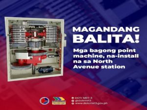 Mga bagong point machine, naikabit na sa North Avenue station ng MRT-3 ...