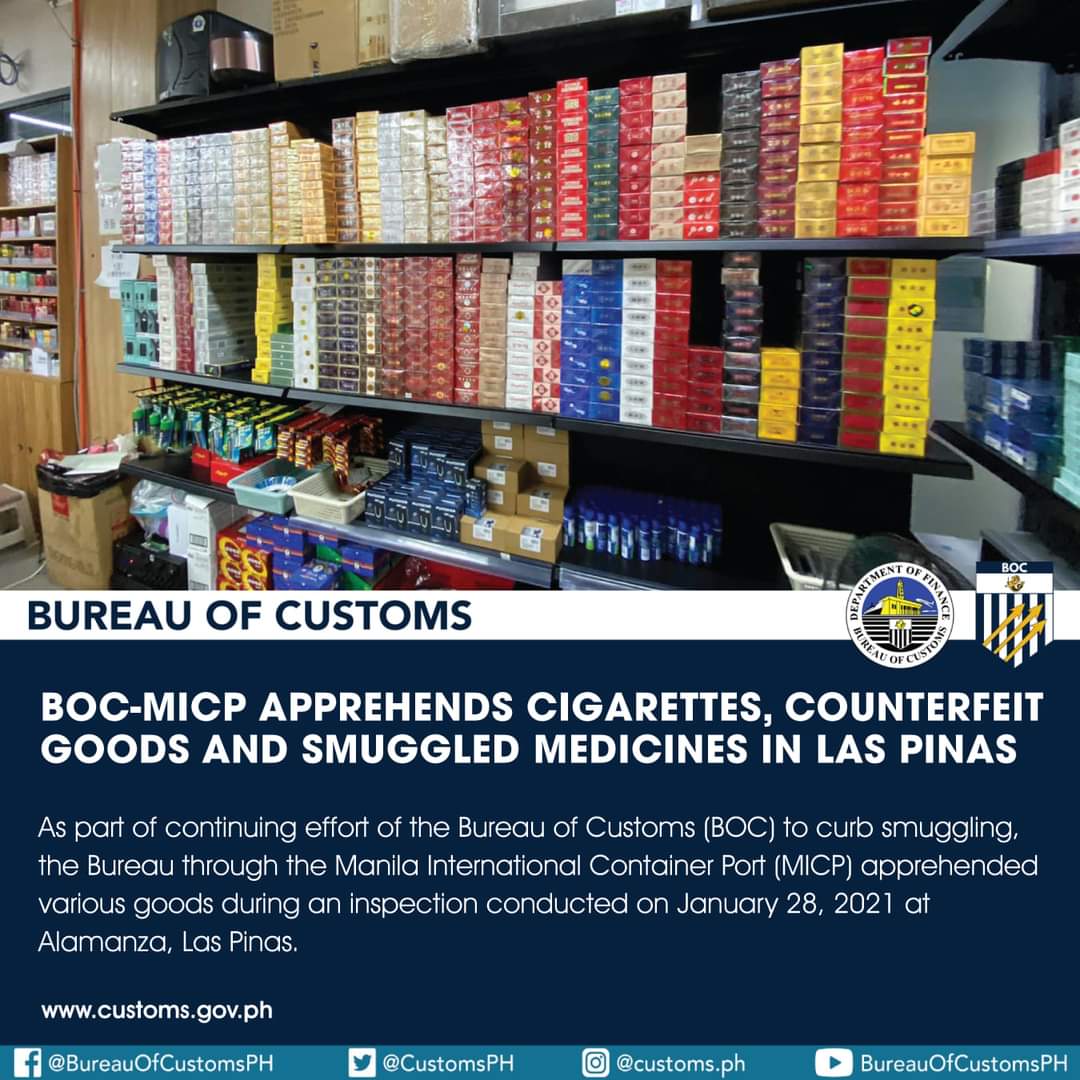 P45-M halaga ng smuggled na sigarilyo, gamot at ibang produkto, nasabat sa Las Piñas | DZIQ ...