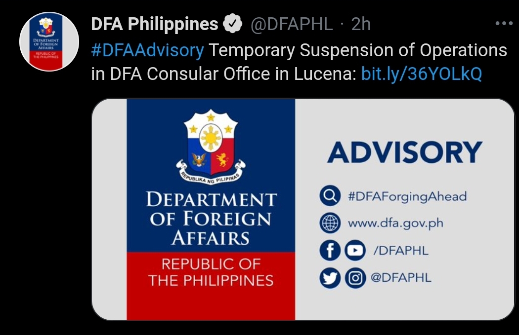 DFA Consular Office sa Lucena, sarado sa Feb. 11 | DZIQ Radyo Inquirer ...