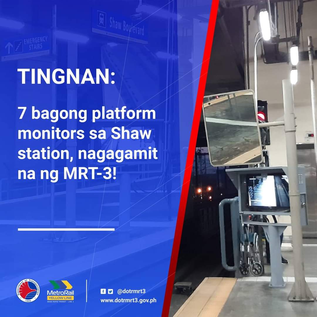 Pitong bagong platform monitors sa MRT-3 Shaw station, nagagamit na ...